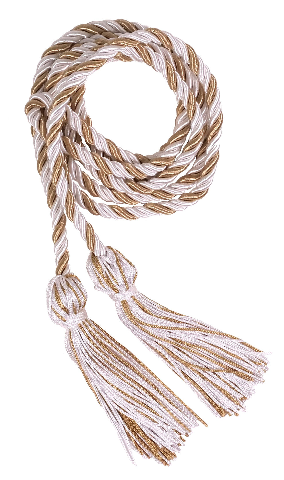 White and Antique Gold Two Color Graduation Honor Cord – Stoles.com