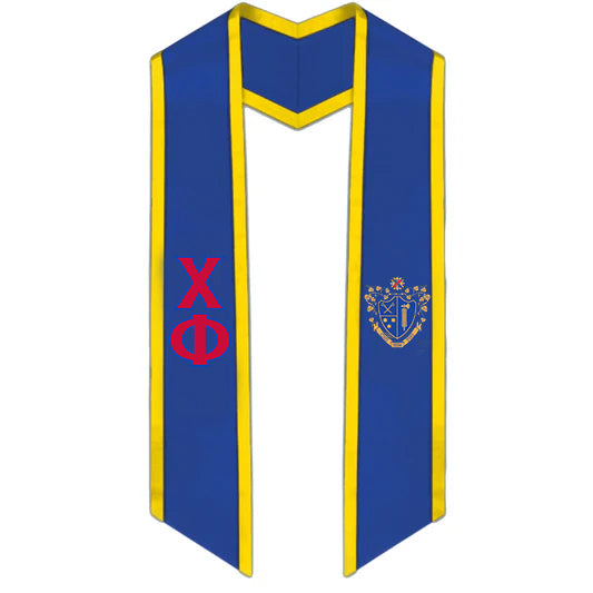 Chi Phi Trimmed Greek Lettered Stole with Crest – Stoles.com