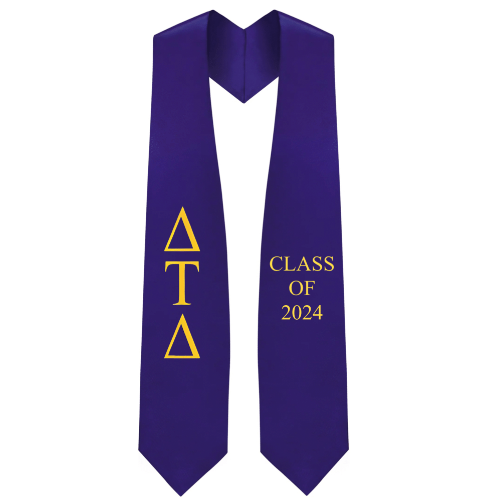 Delta Tau Delta Greek Lettered Stole With Year – Stoles.com