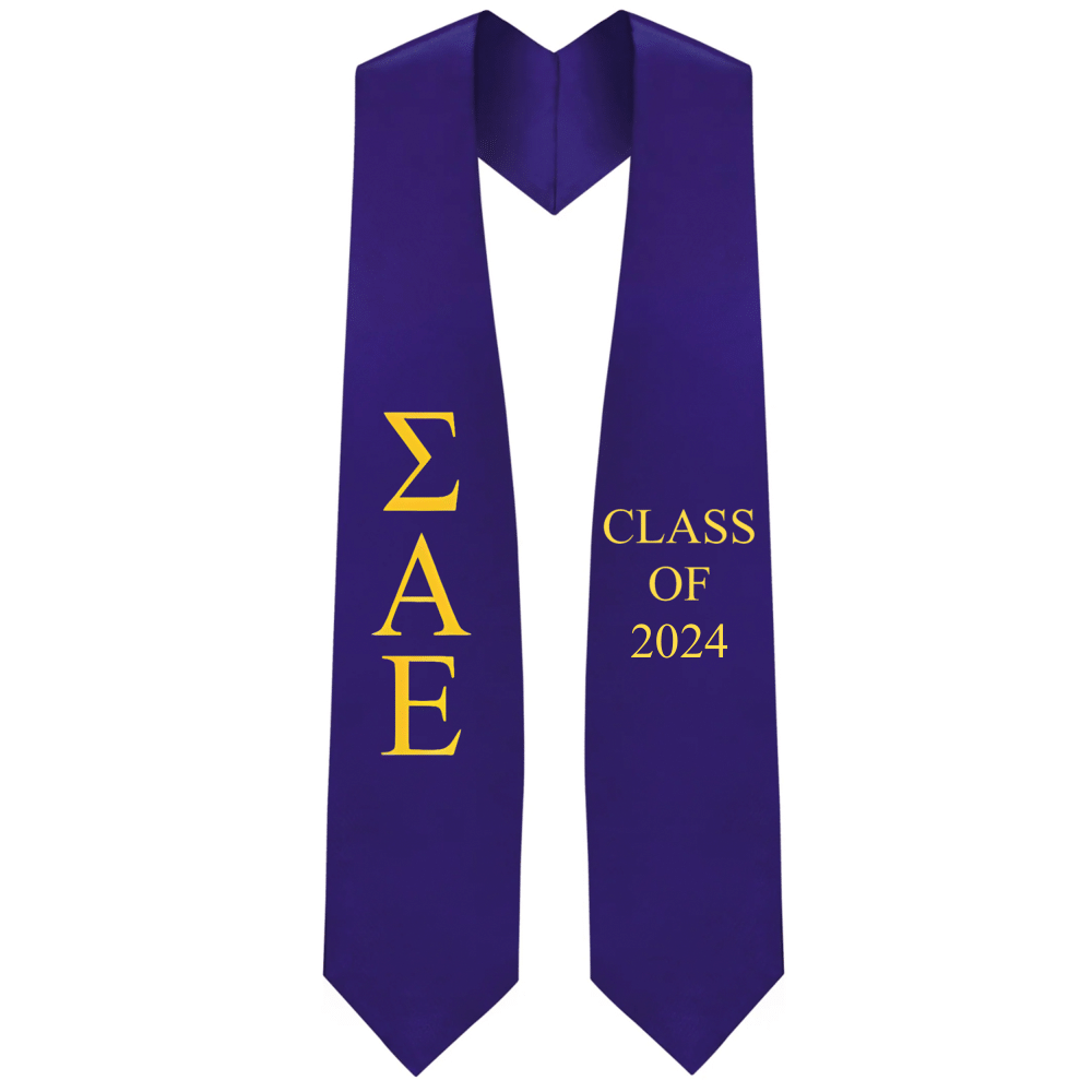 Sigma Alpha Epsilon Lettered Stole With Year – Stoles.com
