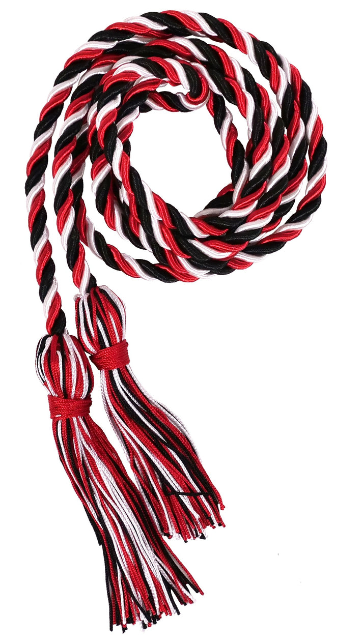 Black, Red and White Three Color Graduation Honor Cord – Stoles.com