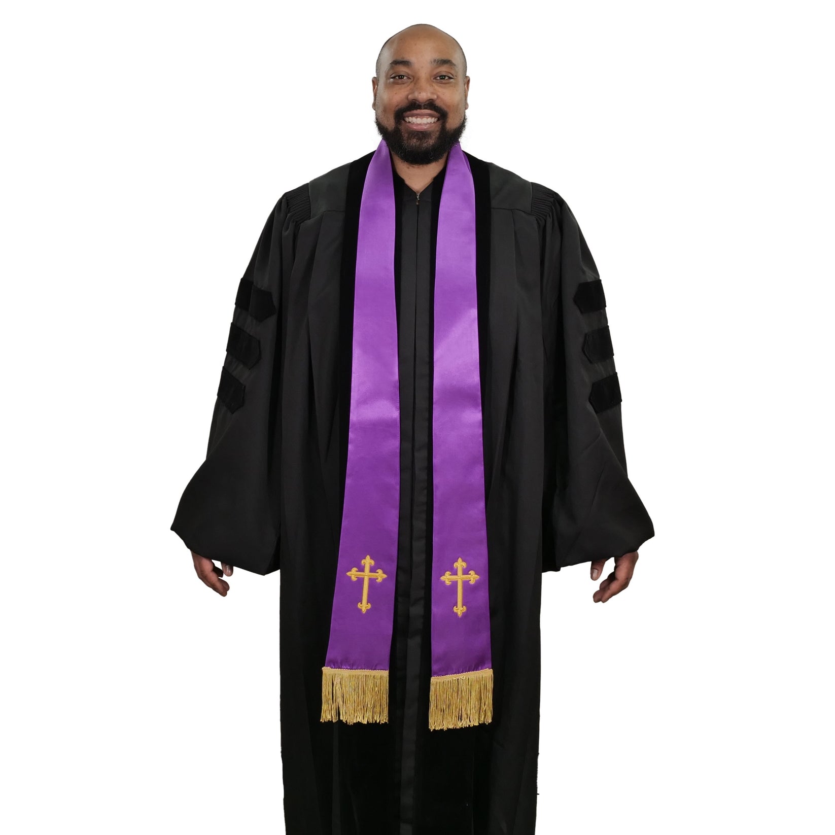 Purple Satin Clergy Stole - Clergy Stoles – Stoles.com