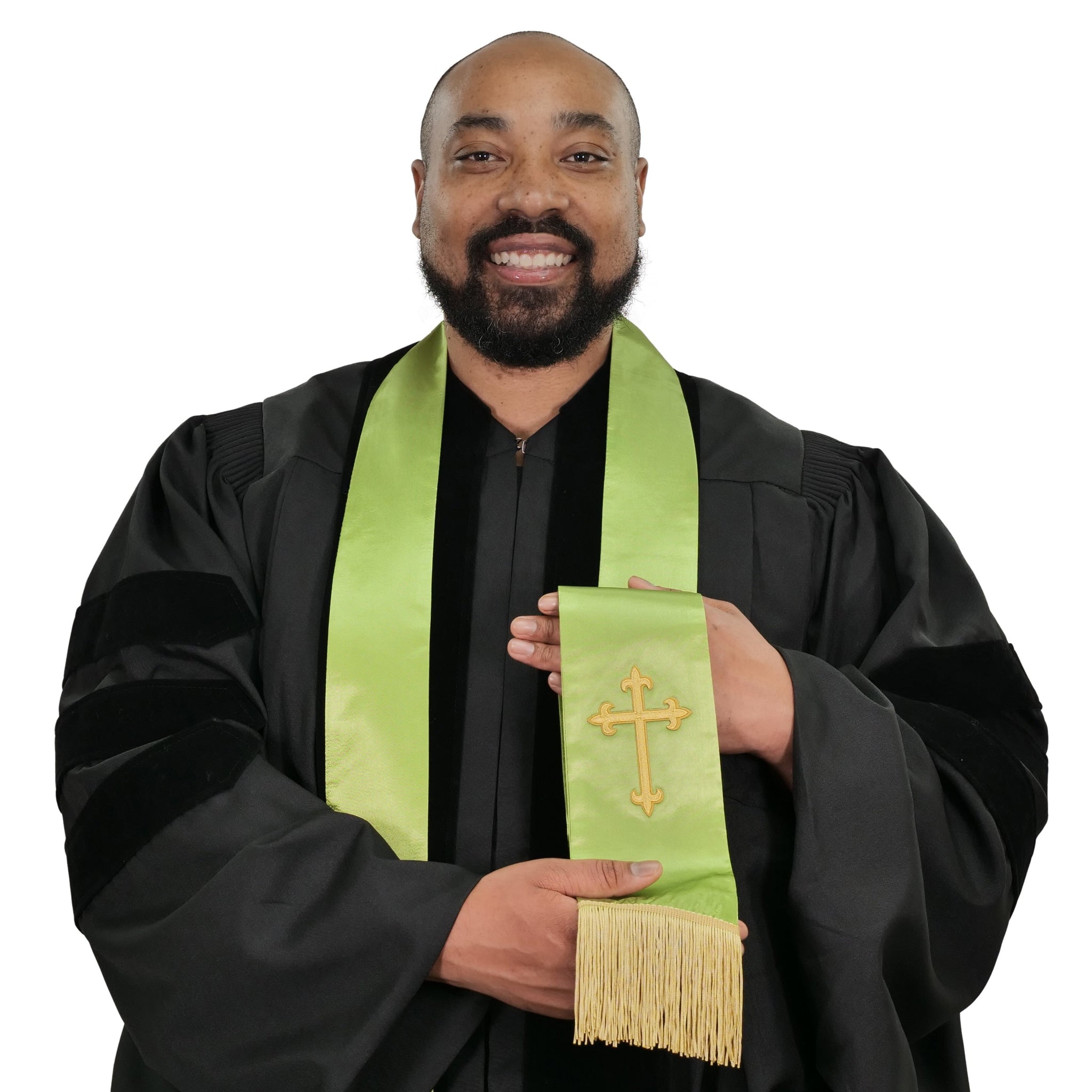 Olive Green Satin Clergy Stole - Clergy Stoles – Stoles.com