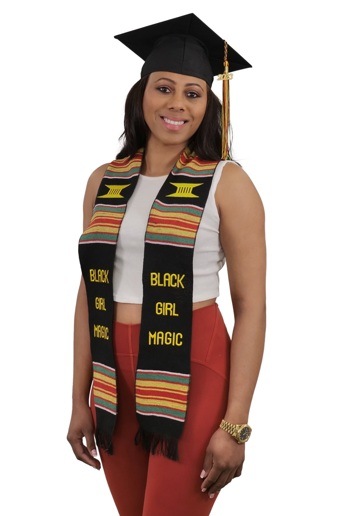 Black Girl Magic Kente Cloth Graduation Stole – Stoles.com